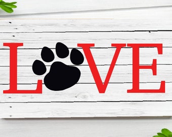 Love Paw Print Sign - Etsy