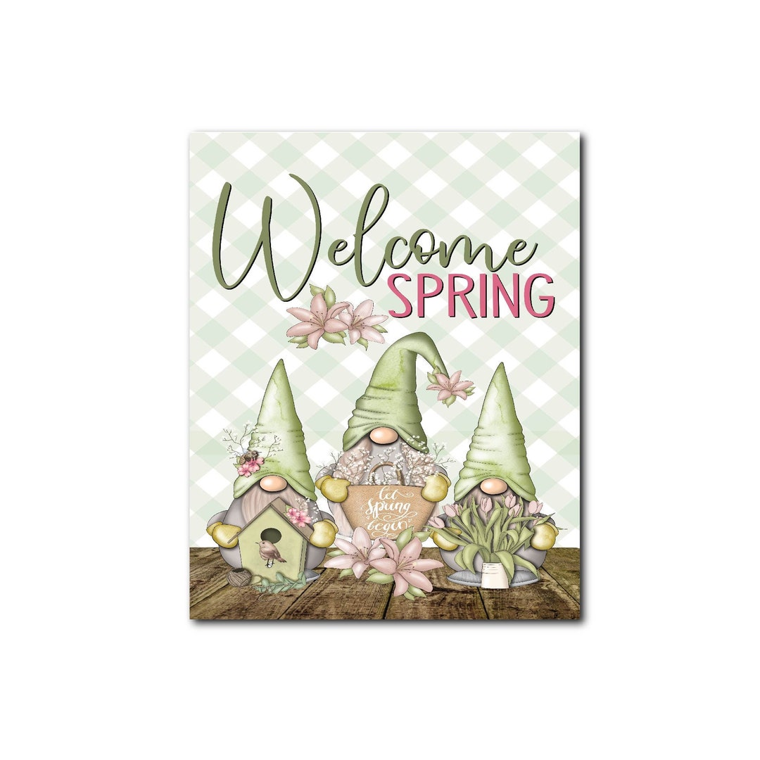 Welcome Spring Gnome Sign Wreath Sign Wreath Supplies - Etsy