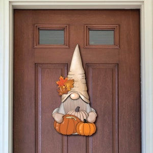 Fall Gnomes Wood Door Hanger Sign: Autumn Wreath Decor - Etsy