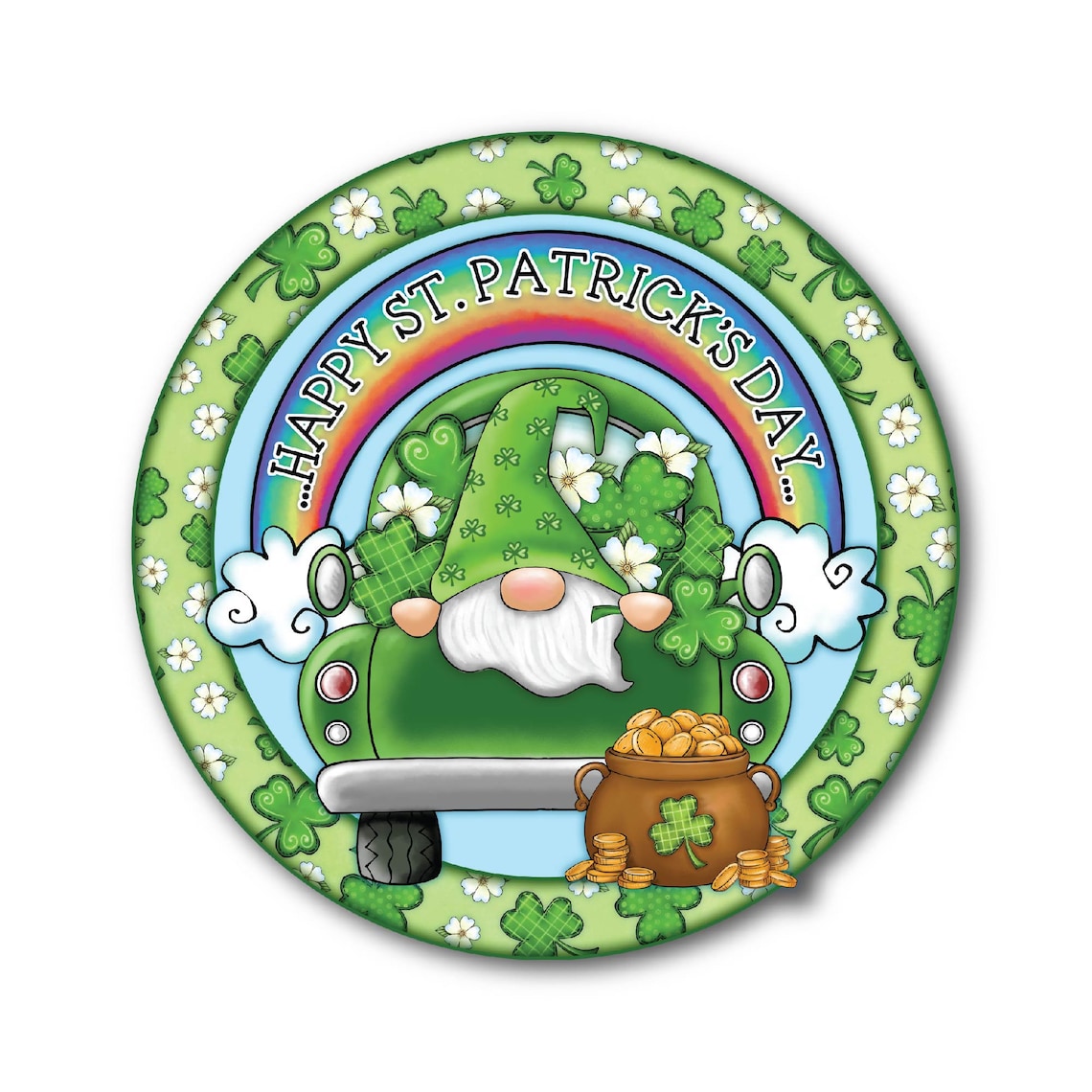 Happy St. Patrick's Day Door Hanger Sign Wreath Sign - Etsy