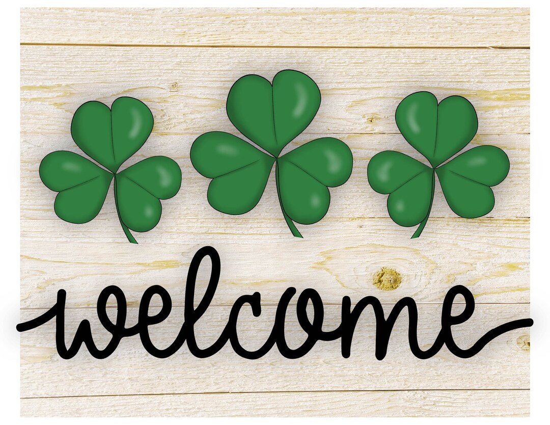 Welcome Shamrock Sign, Wreath Sign, Wreath Supplies, Wreath Decor ...