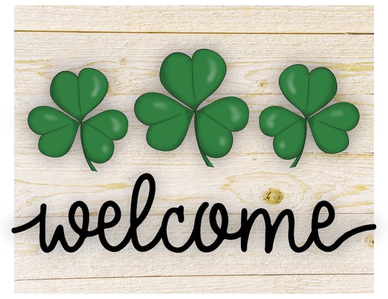 Welcome Shamrock Sign wreath sign wreath supplies wreath | Etsy