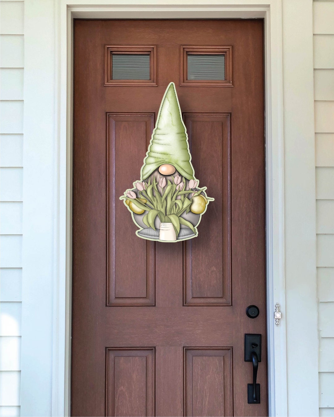 Happy Spring Gnome Door Hanger Sign, Wreath Sign, Wreath Supplies ...