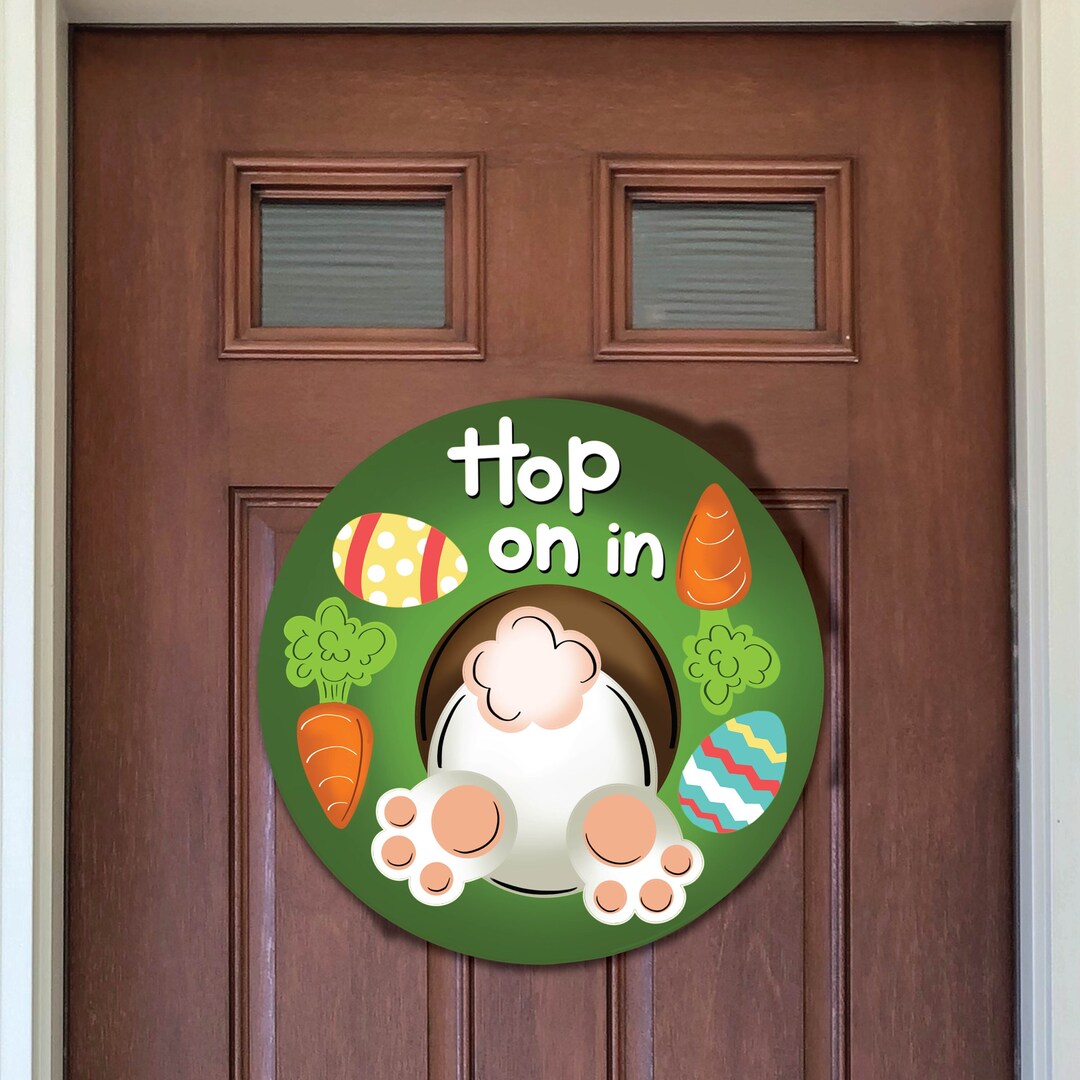 Hop on in Easter Doorhanger Sign, Wreath Sign, Wreath Supplies, Wreath ...