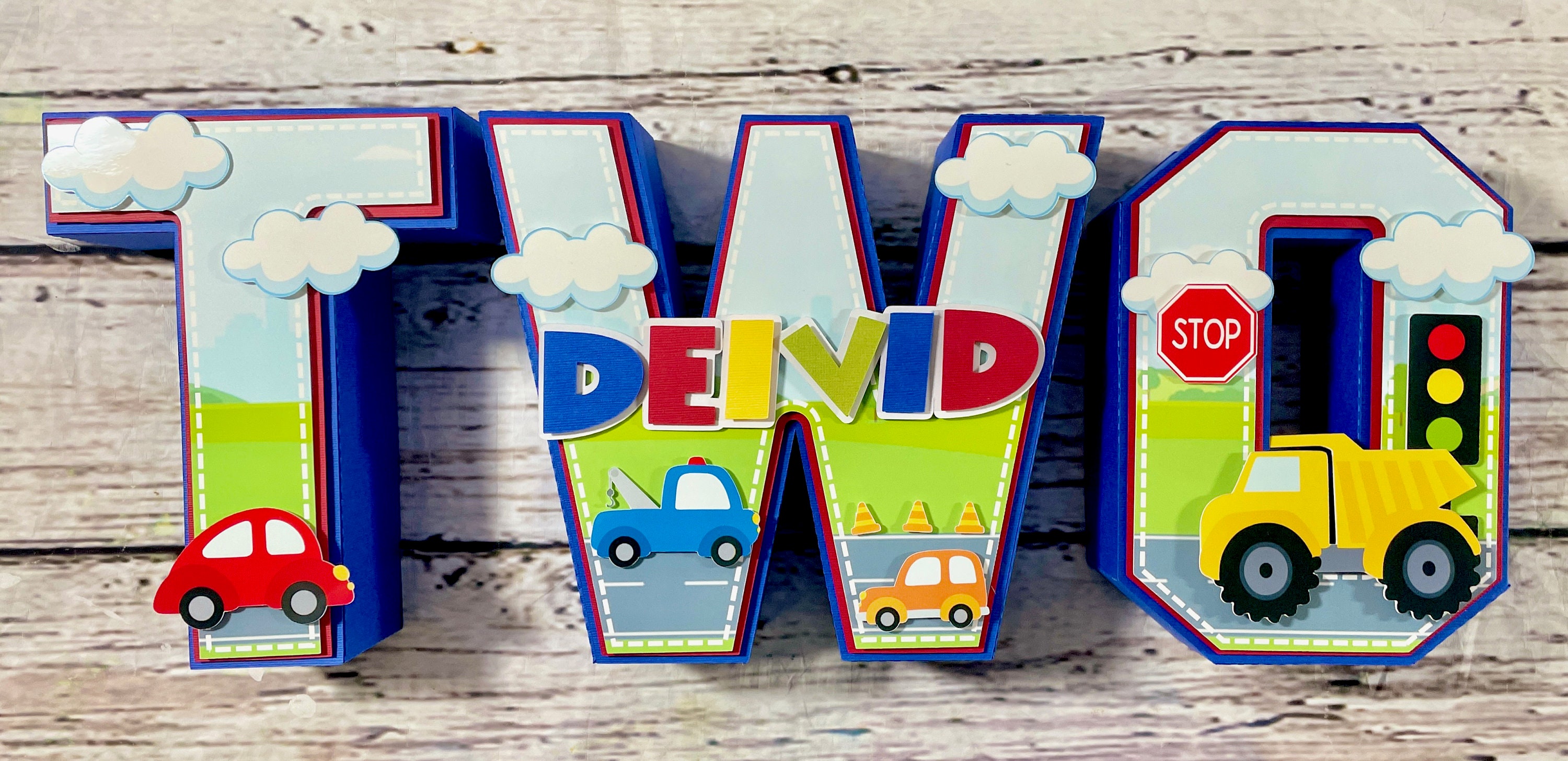 Cars and Transportation 3D Letters, Cars and Transportation Party - Etsy