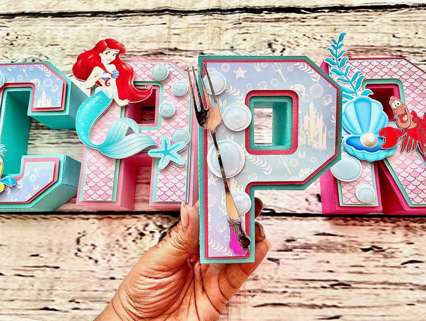 Little Mermaid 3D Letters, Ariel Mermaid Party Little Mermaid Birthday ...