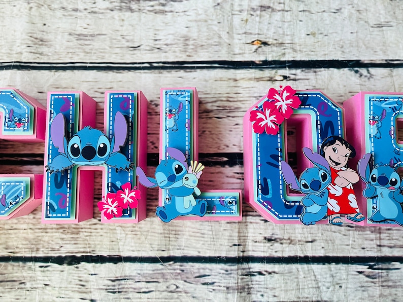 Lilo and Stitch 3D Letters, Stitch Birthday Party Lilo Birthday Theme ...