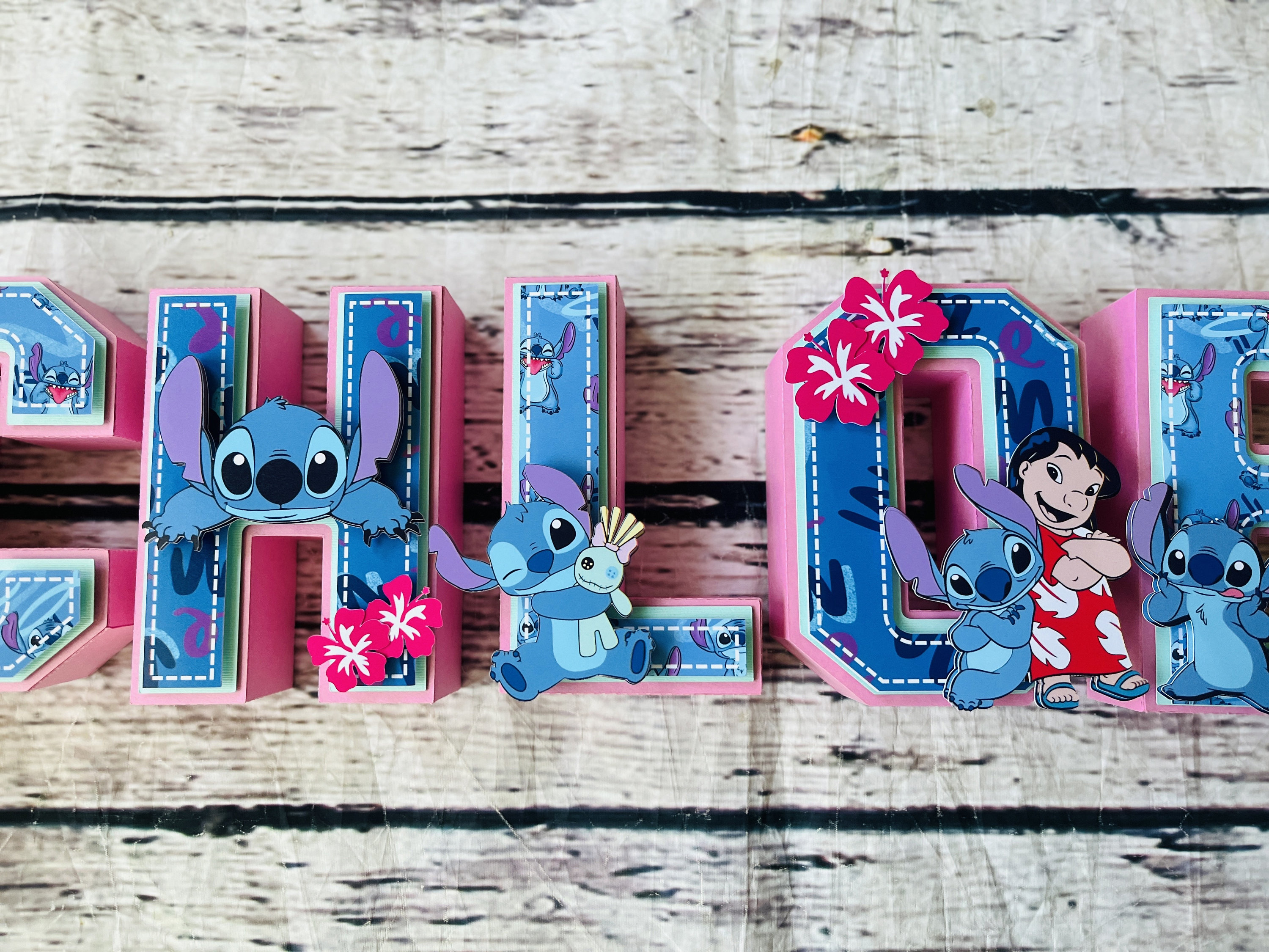 Lilo and Stitch 3D Letters, Stitch Birthday Party Lilo Birthday Theme ...