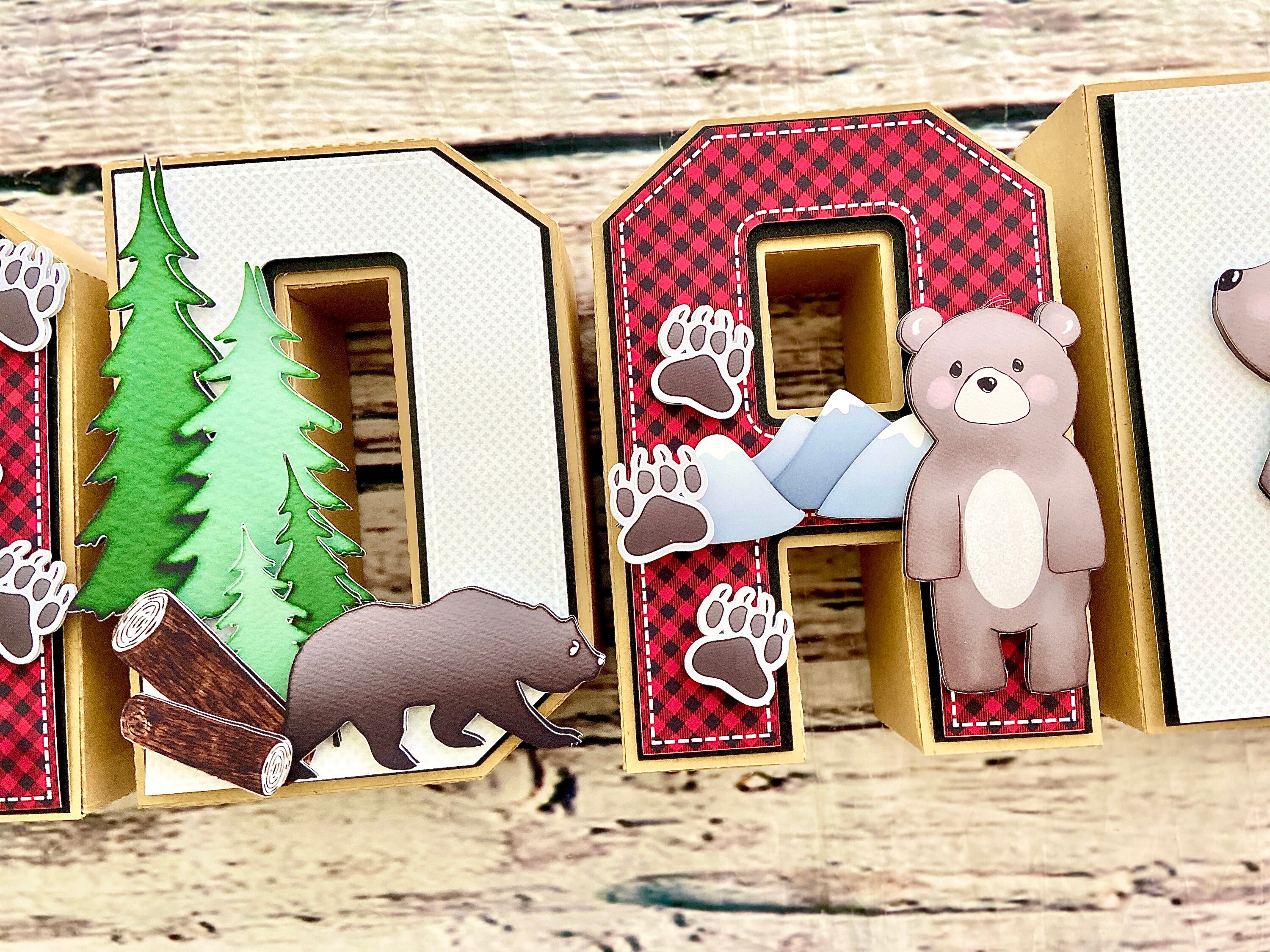 Wild One 3D Letters,bearly One Birthday Birthday Party, Woodland ...