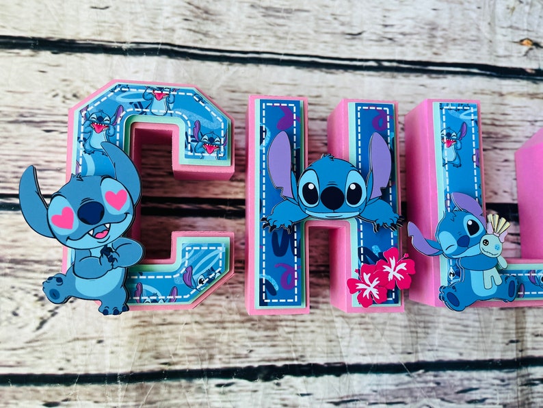 Lilo and Stitch 3D Letters, Stitch Birthday Party Lilo Birthday Theme ...