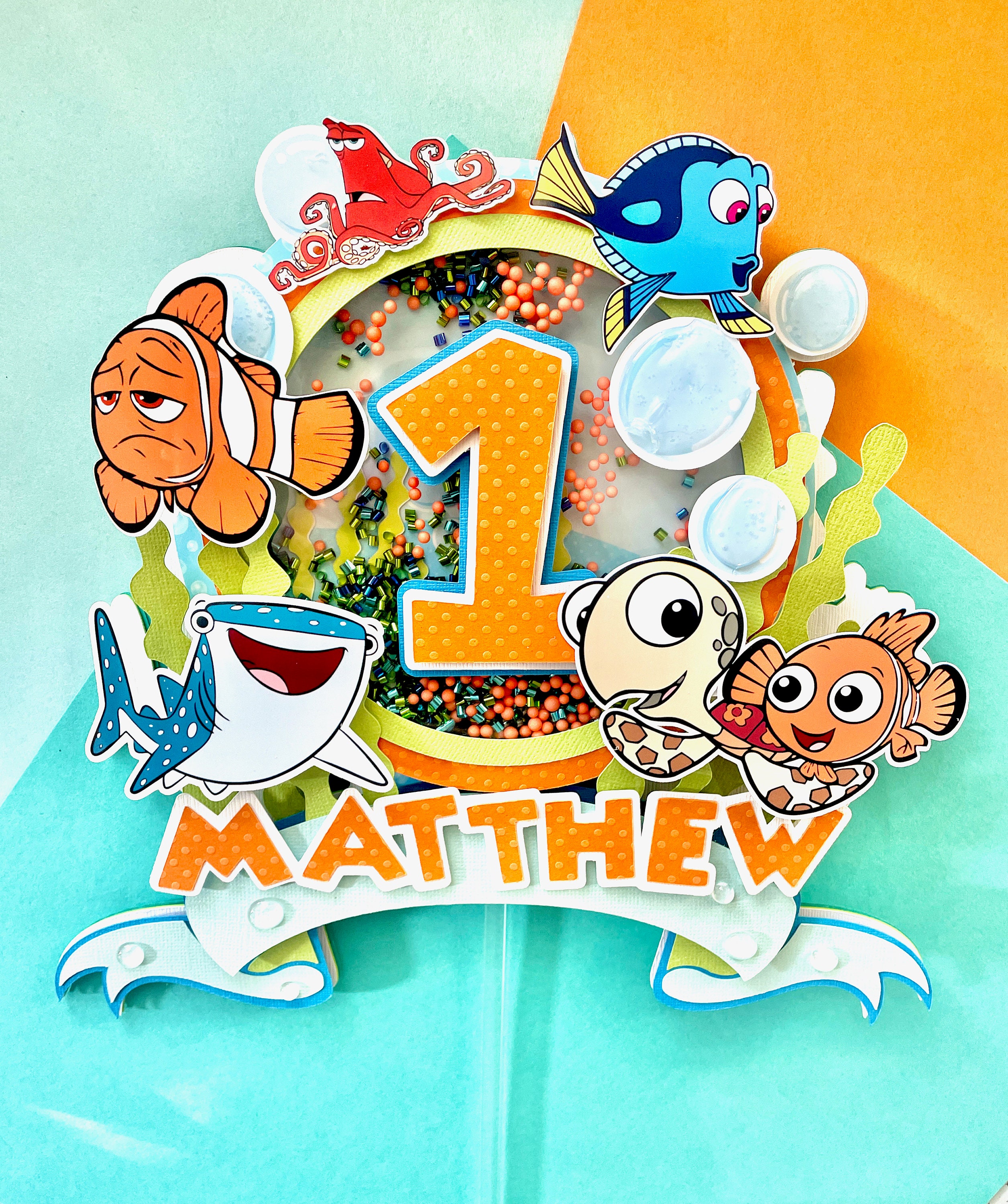 Orange Fish Topper Nemo Party Decorations Fish Water Birthday Cake ...