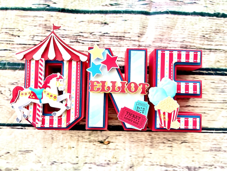 Carousel Carnival Circus 3D Letters, Carousel Carnival Birthday Party ...