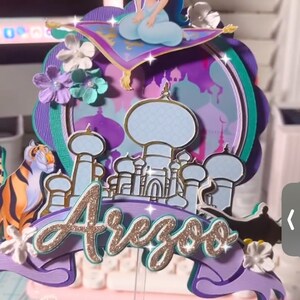 Princess Jasmine Shaker Cake Topper - Jasmine Party Decoration ...