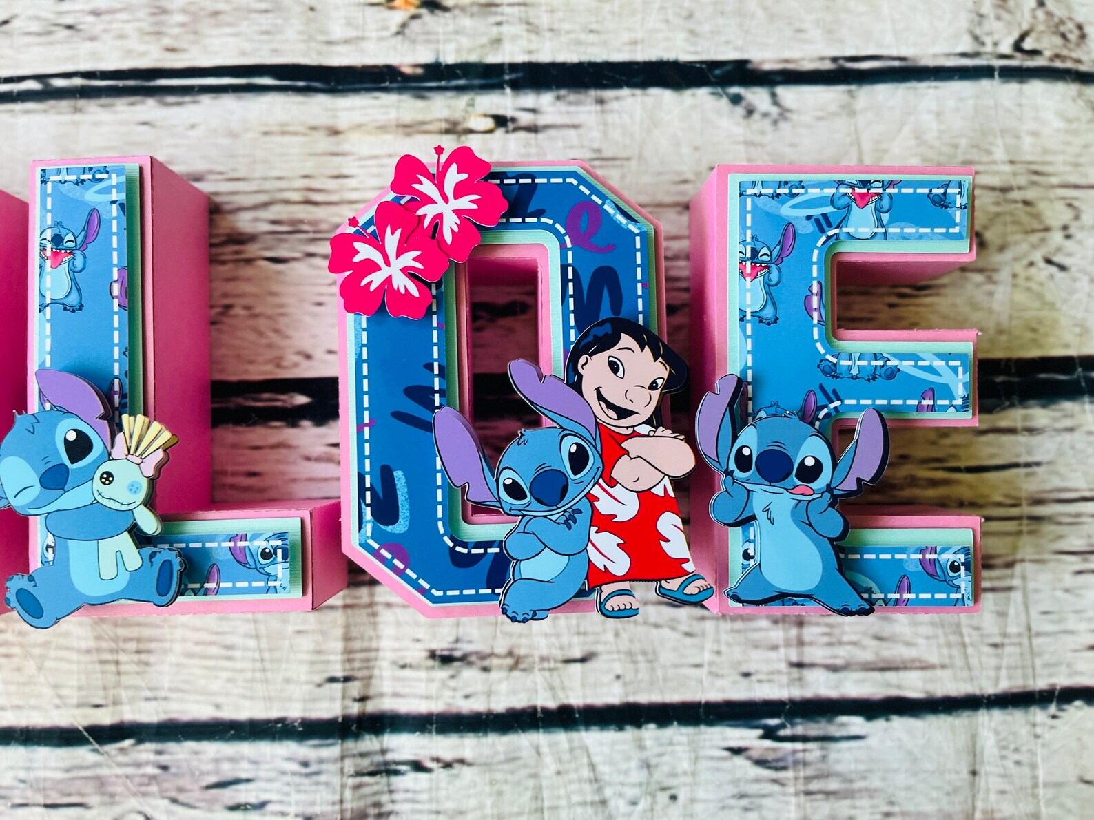 Lilo and Stitch 3D Letters, Stitch Birthday Party Lilo Birthday Theme ...