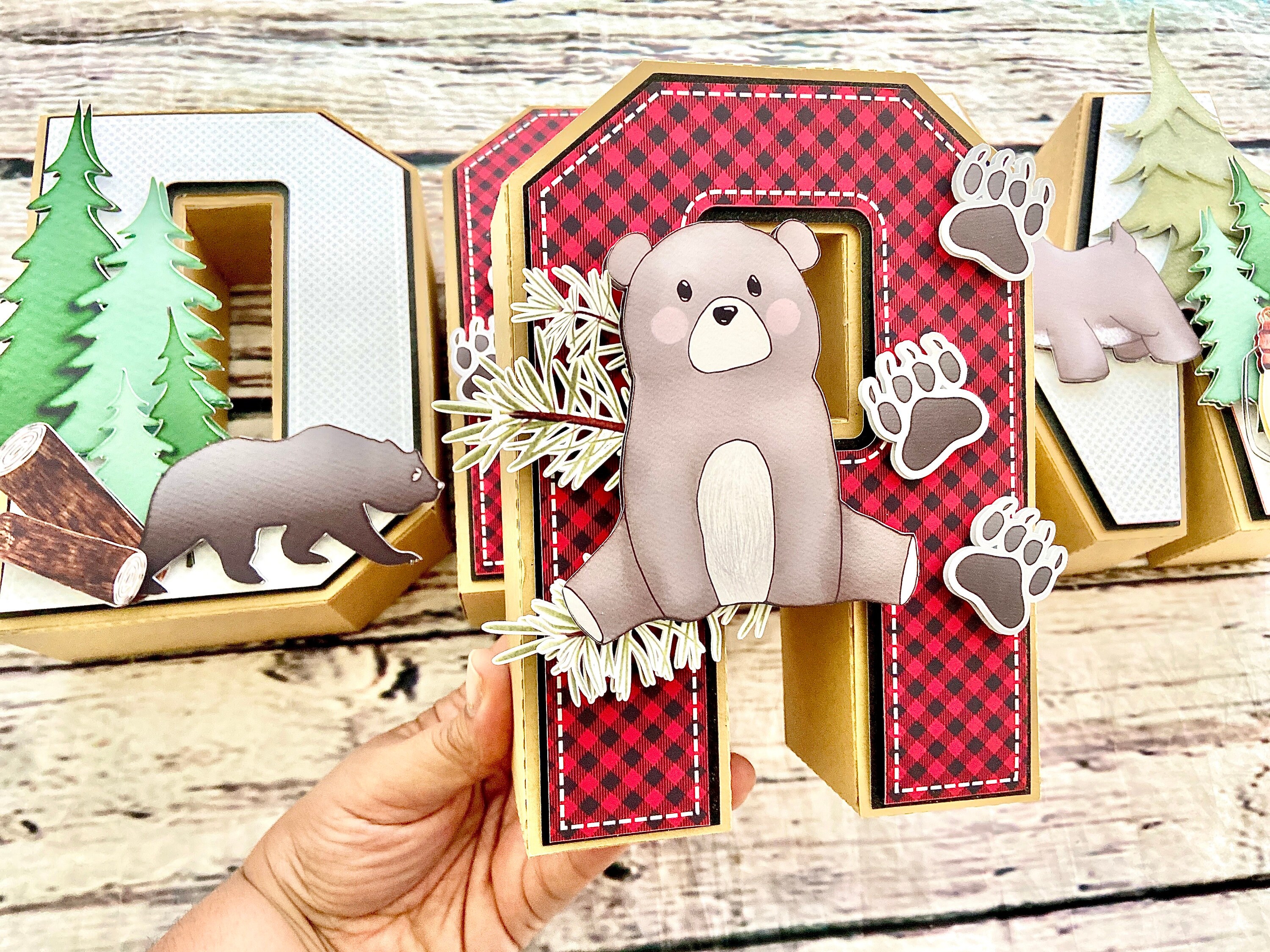 Wild One 3D Letters,bearly One Birthday Birthday Party, Woodland ...