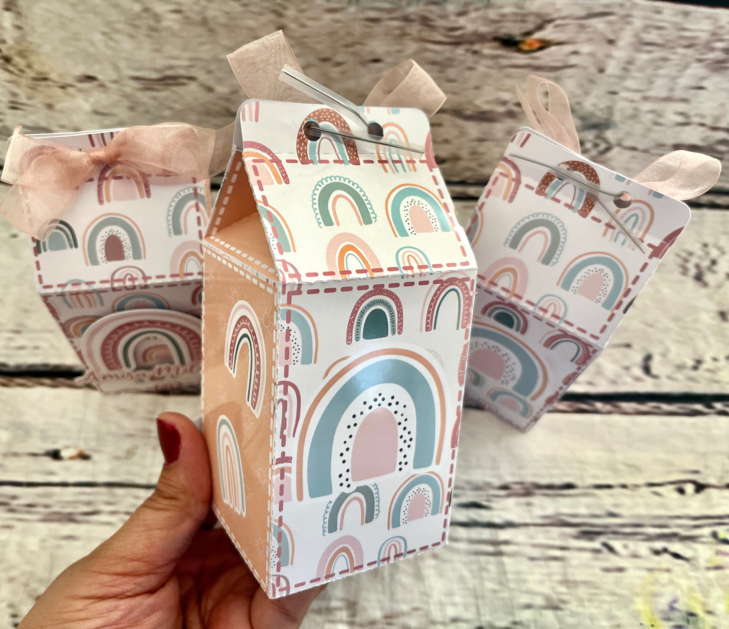 Boho Themed Milk Carton Favor Boxes Boho Party Boho Birthday 1st ...