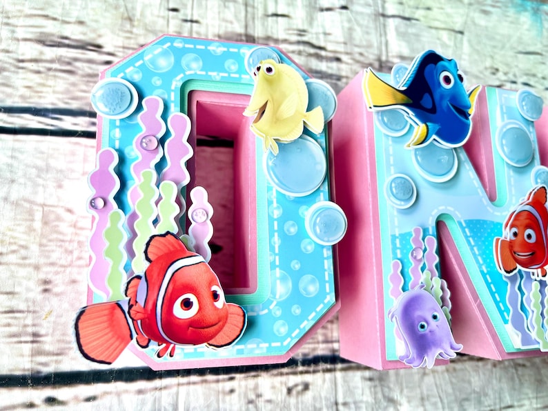 Fish Nemo Dory 3D Letters, Nemo Dory Birthday Party - Etsy