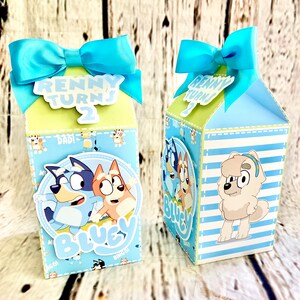 Bluey Dog Pink Blue Themed Favor Boxes Props Party Bluey Birthday 1st ...
