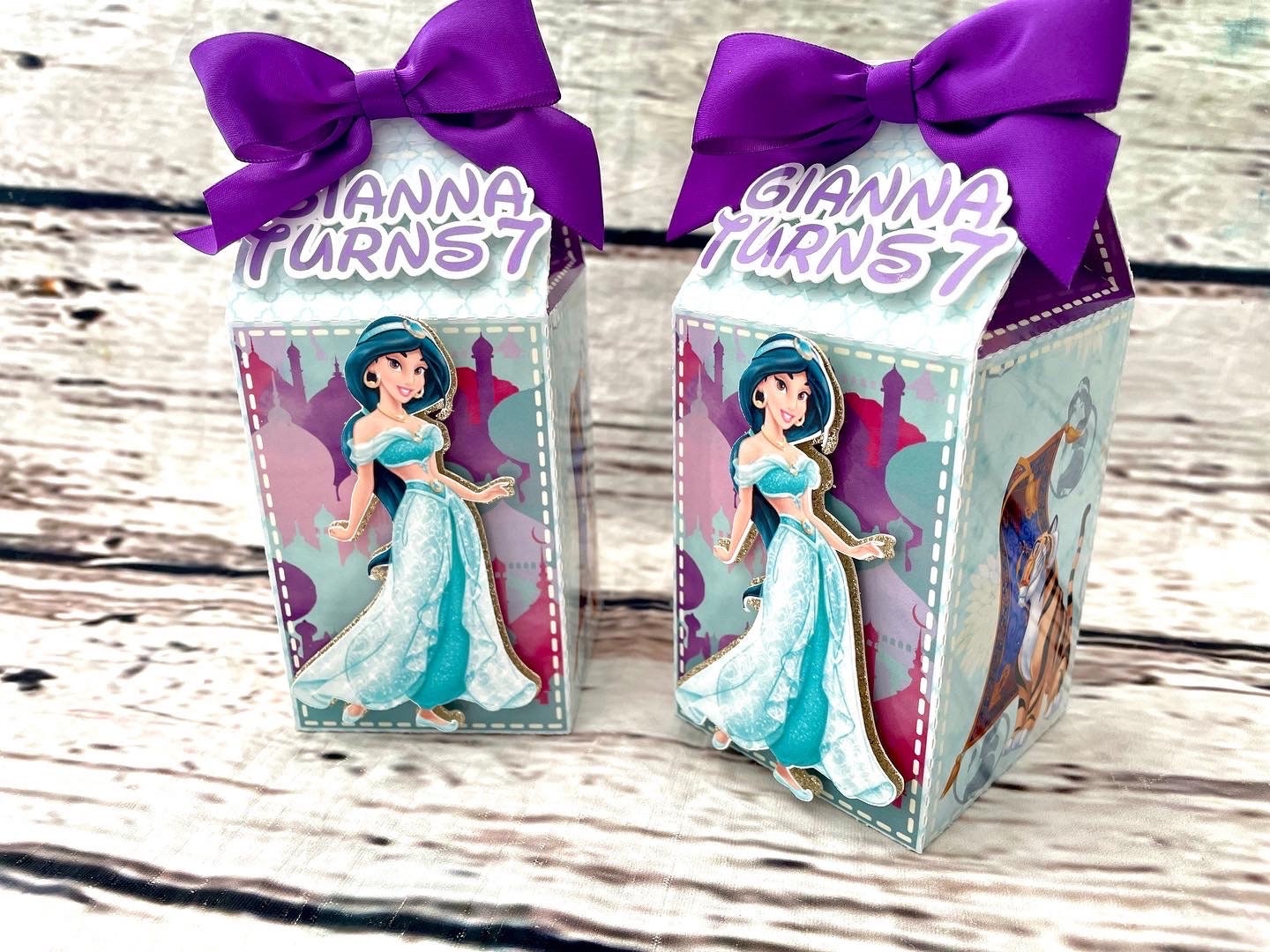Princess Jasmine Themed Milk Carton Favor Boxes Props Party Jasmine ...