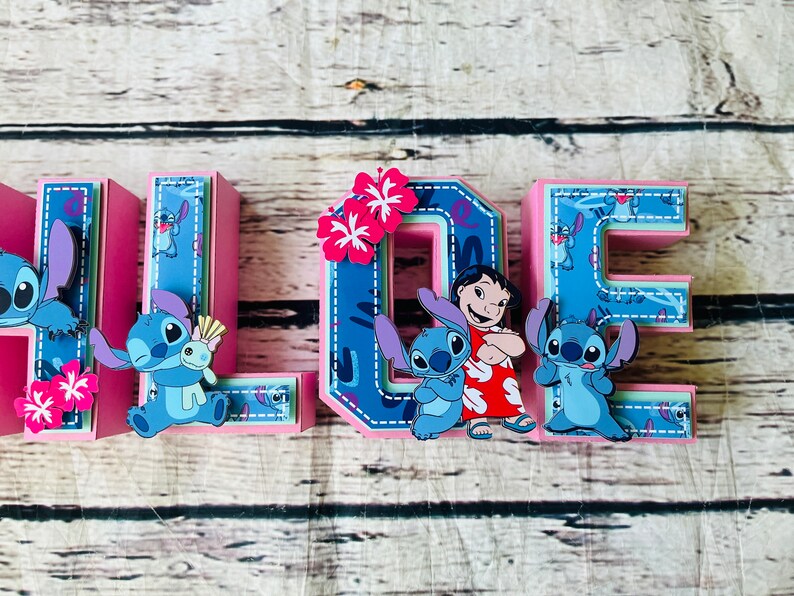 Lilo and Stitch 3D Letters, Stitch Birthday Party Lilo Birthday Theme ...