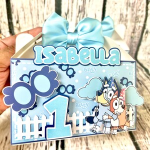 Bluey Dog Pink Blue Themed Favor Boxes Props Party Bluey Birthday 1st ...