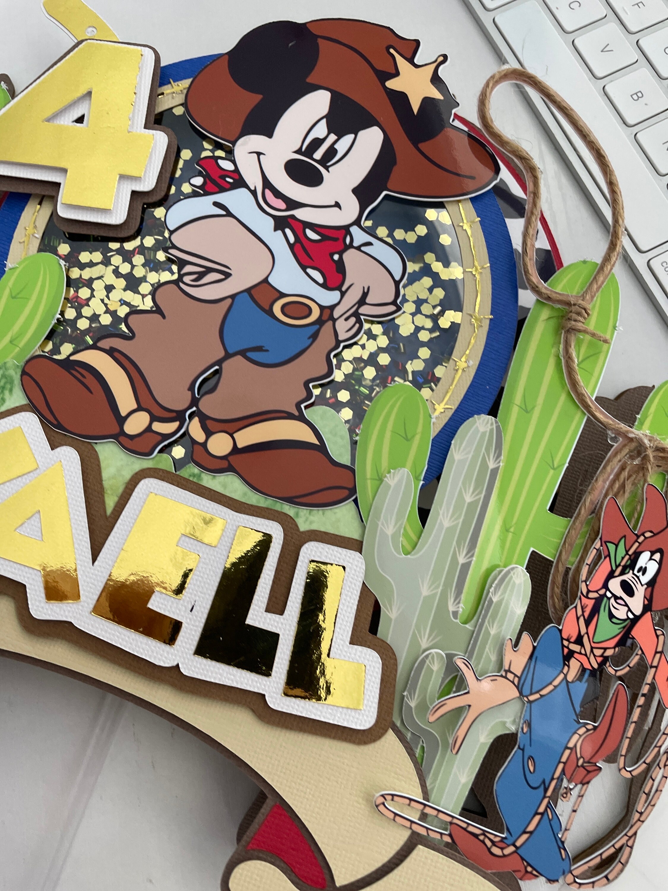 Mouse Cowboy Topper Mickey Party Decorations Cowboy Mickey Birthday ...
