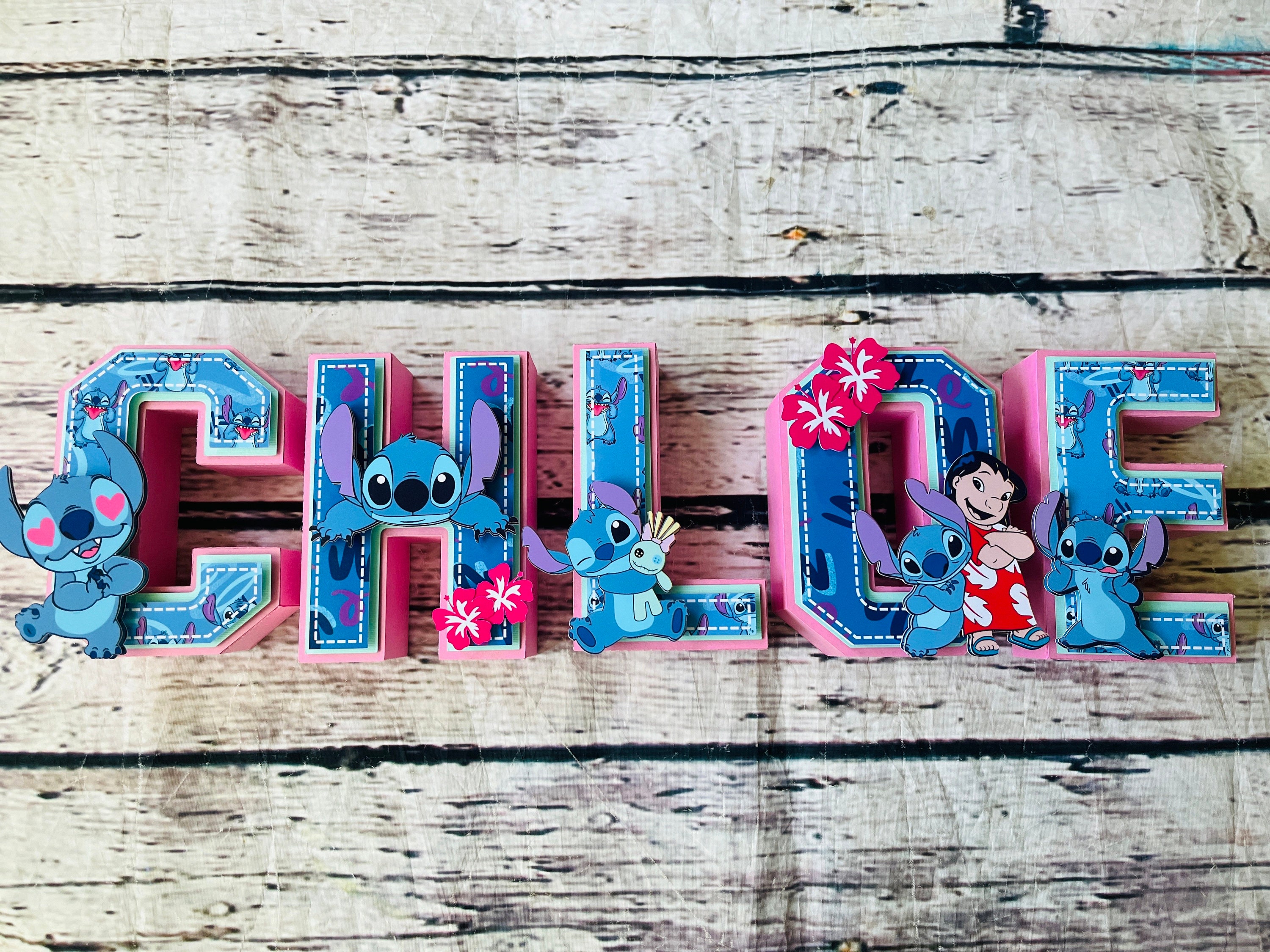Lilo and Stitch 3D Letters, Stitch Birthday Party Lilo Birthday Theme ...