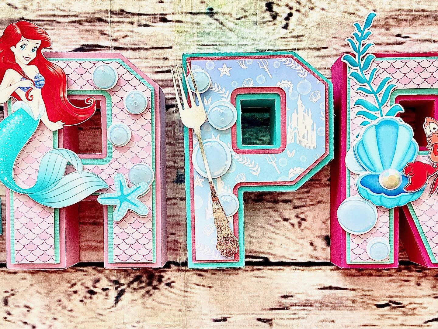 Little Mermaid 3D Letters, Ariel Mermaid Party Little Mermaid Birthday ...