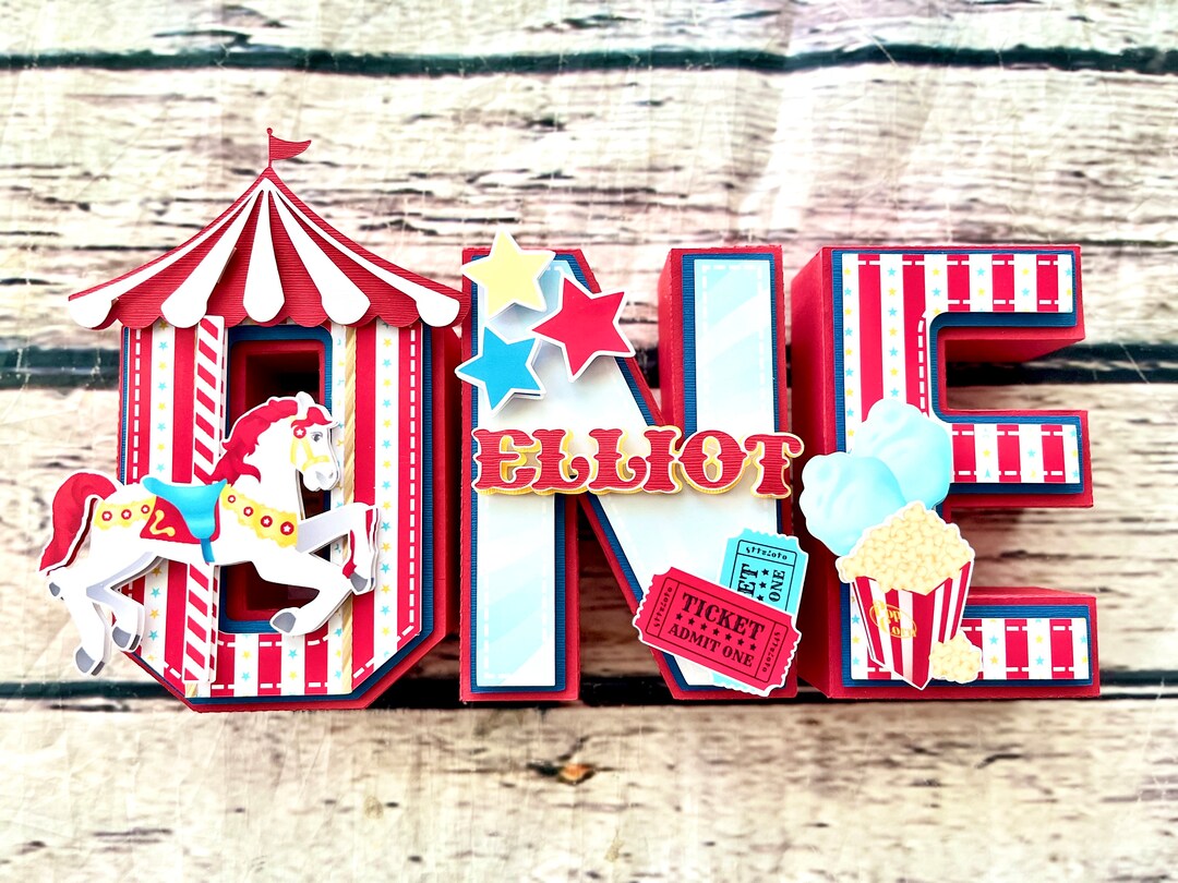 Carousel Carnival Circus 3D Letters, Carousel Carnival Birthday Party ...