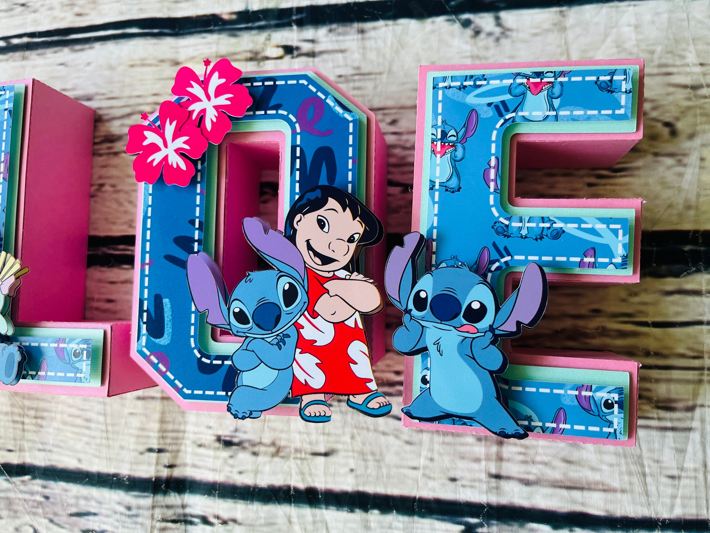 Lilo and Stitch 3D Letters, Stitch Birthday Party Lilo Birthday Theme ...