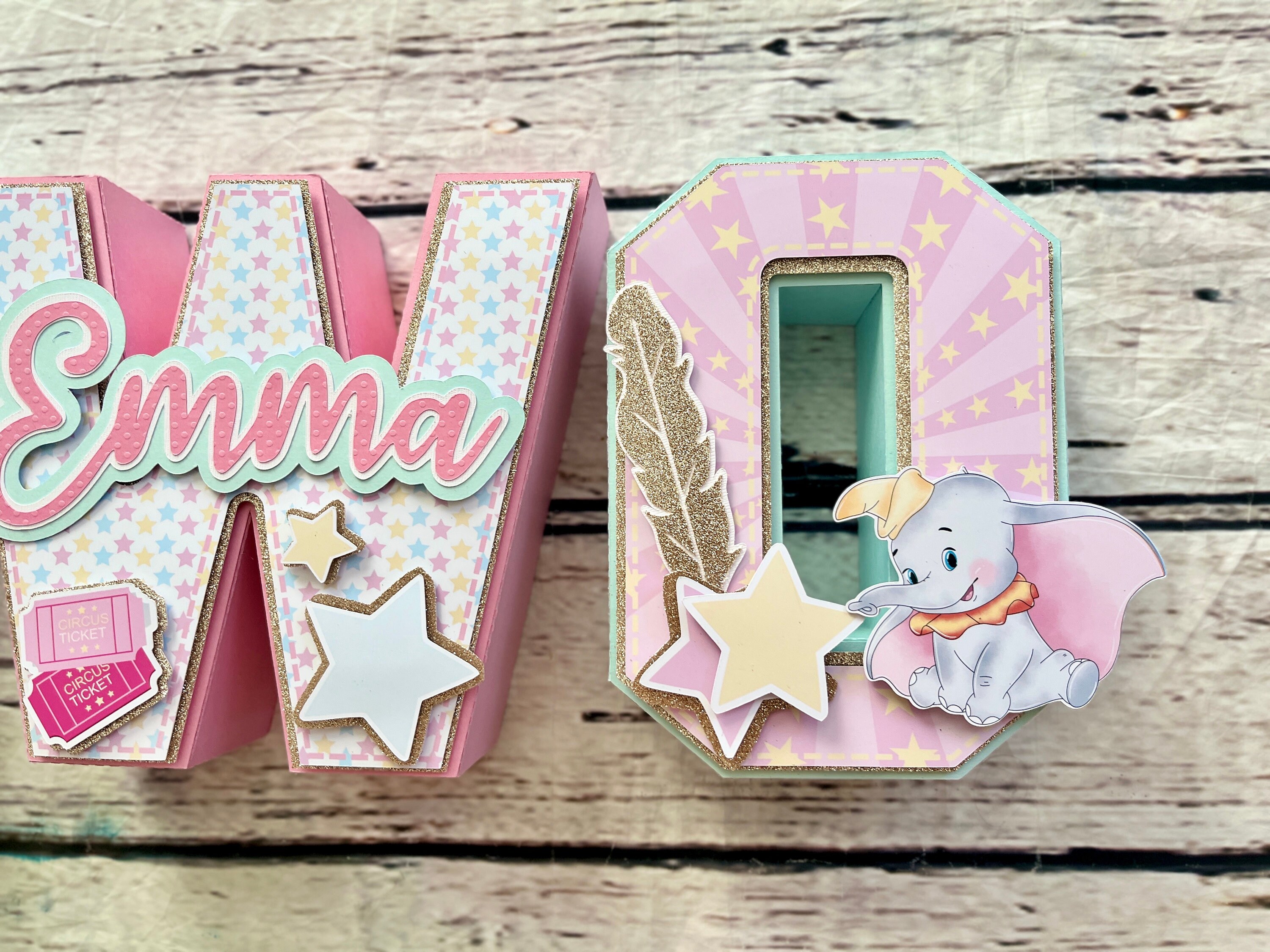 Elephant Circus 3D Letters, Dumbo Pink Birthday Party - Etsy