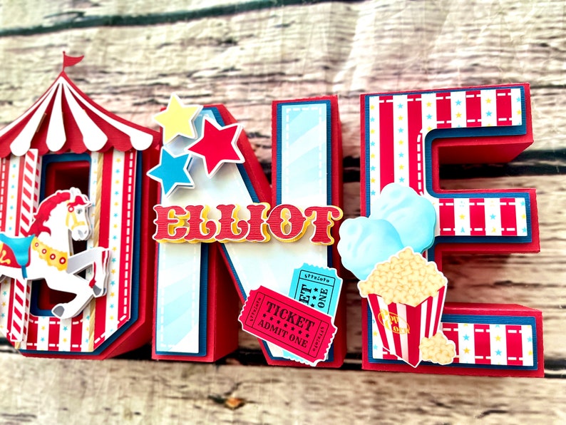 Carousel Carnival Circus 3D Letters, Carousel Carnival Birthday Party ...