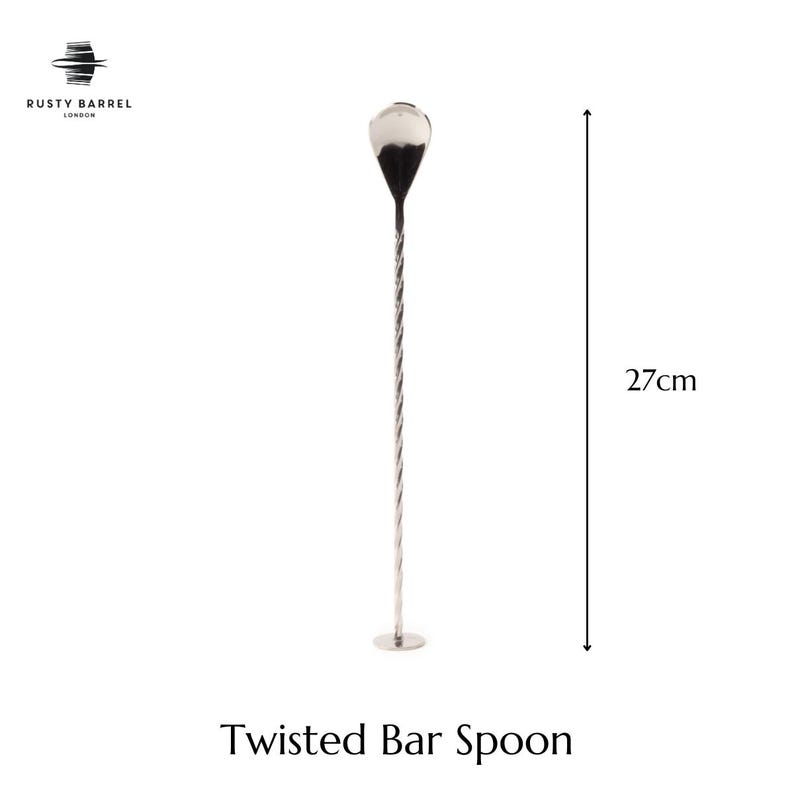 Rusty Barrel Mayfair Twisted Bar Spoon - Stainless Steel - 27cm - Etsy ...