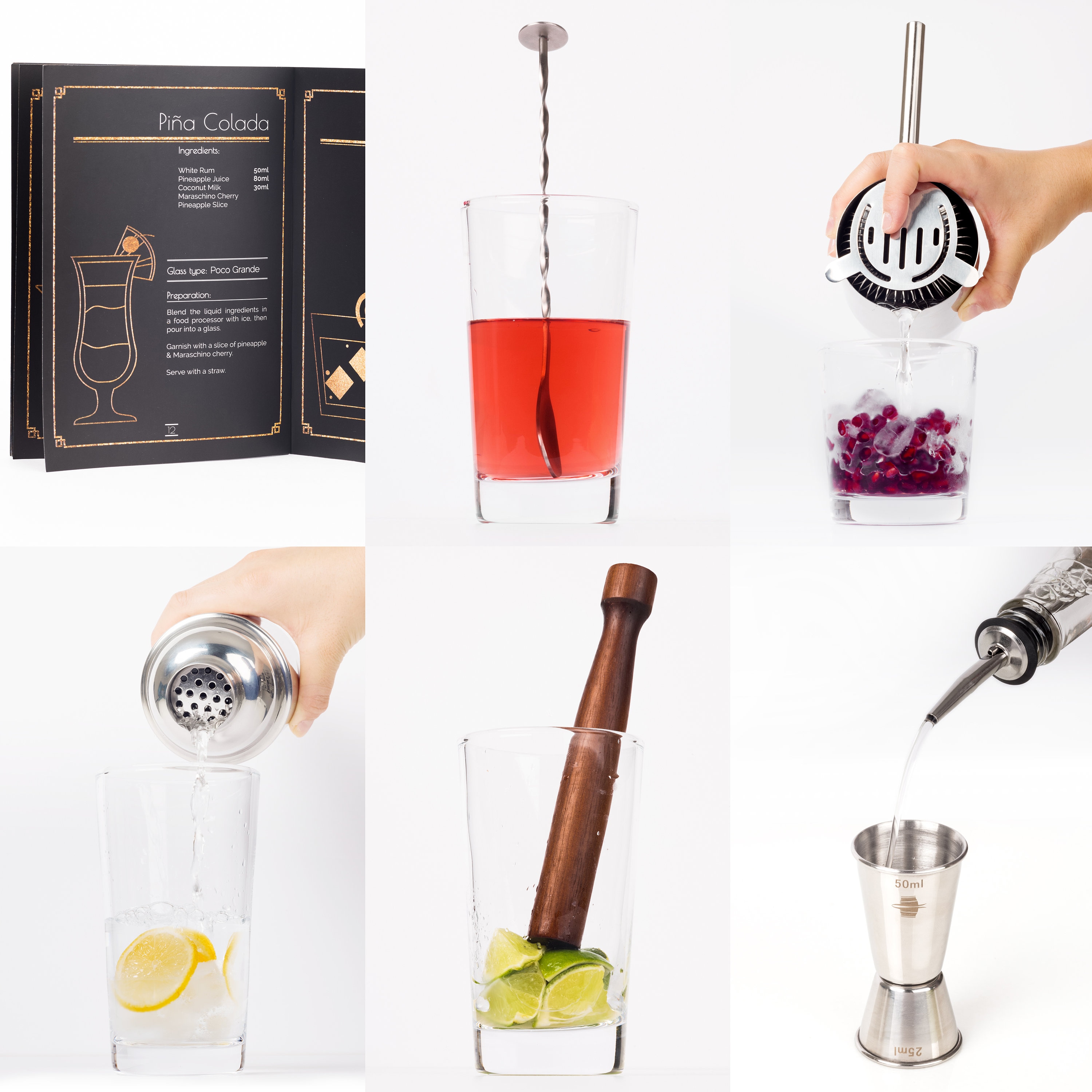 Rusty Barrel Cocktail Making Set - Manhattan Style Shaker, Muddler ...