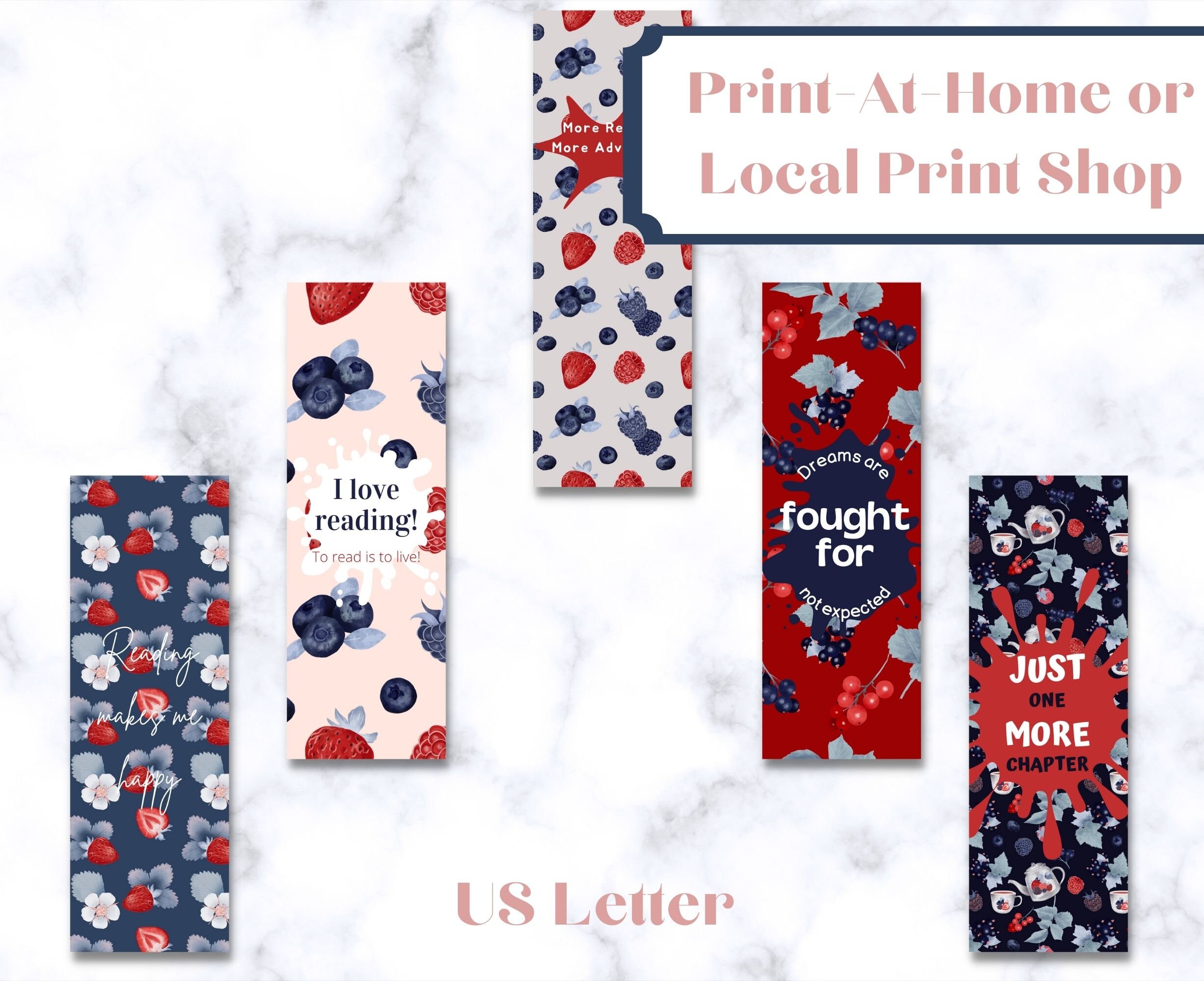 Very Berry Bookmarks Set of 10 Digital Download - Etsy