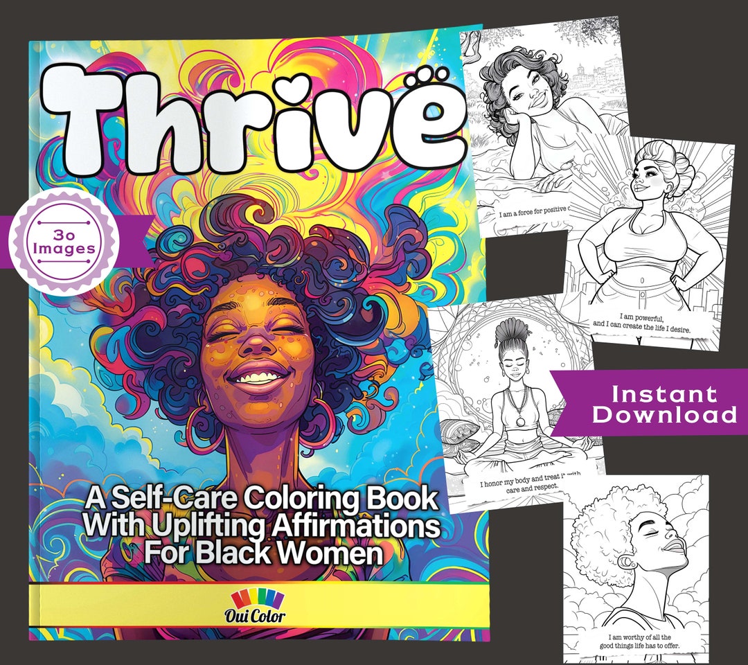 30 Self-care Uplifting Affirmations for Black Women | Coloring Book ...