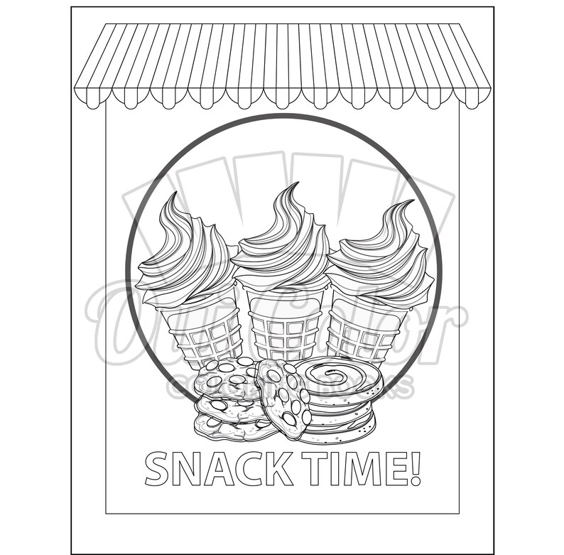 Printable CUPCAKES Bakery Coloring Page | Dessert: Coloring Pack No.1 ...