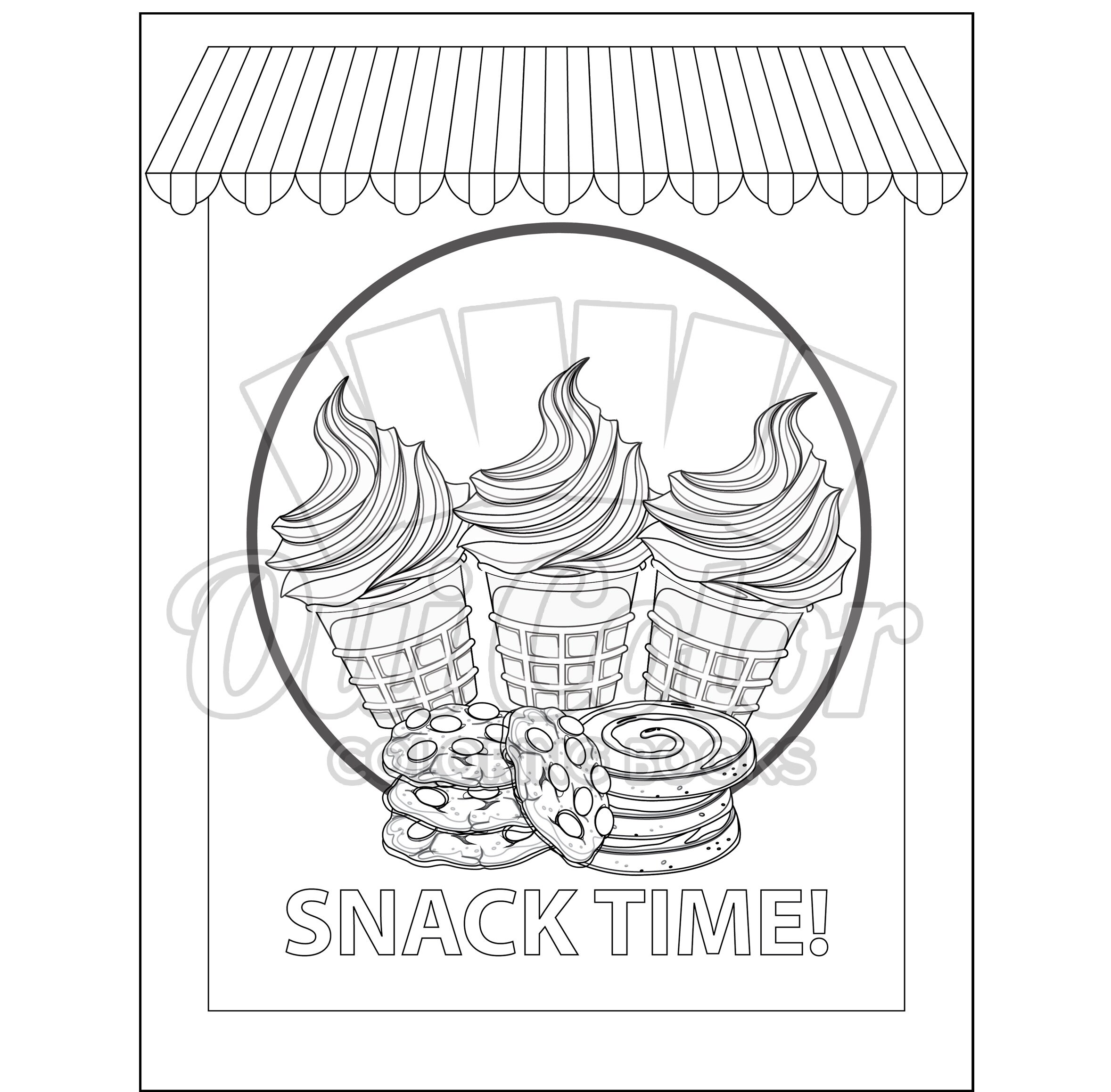 Printable CUPCAKES Bakery Coloring Page | Dessert: Coloring Pack No.1 ...