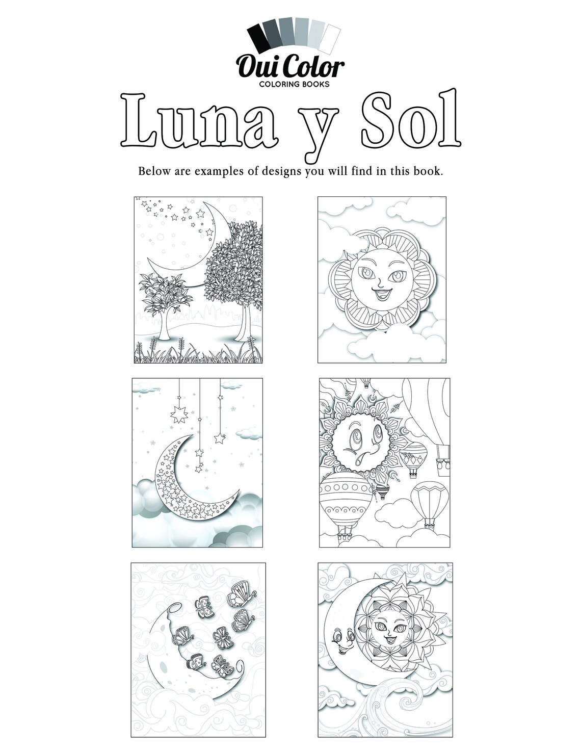 Sun Moon Stars Printable Adult Coloring Pages Luna Y Sol: | Etsy