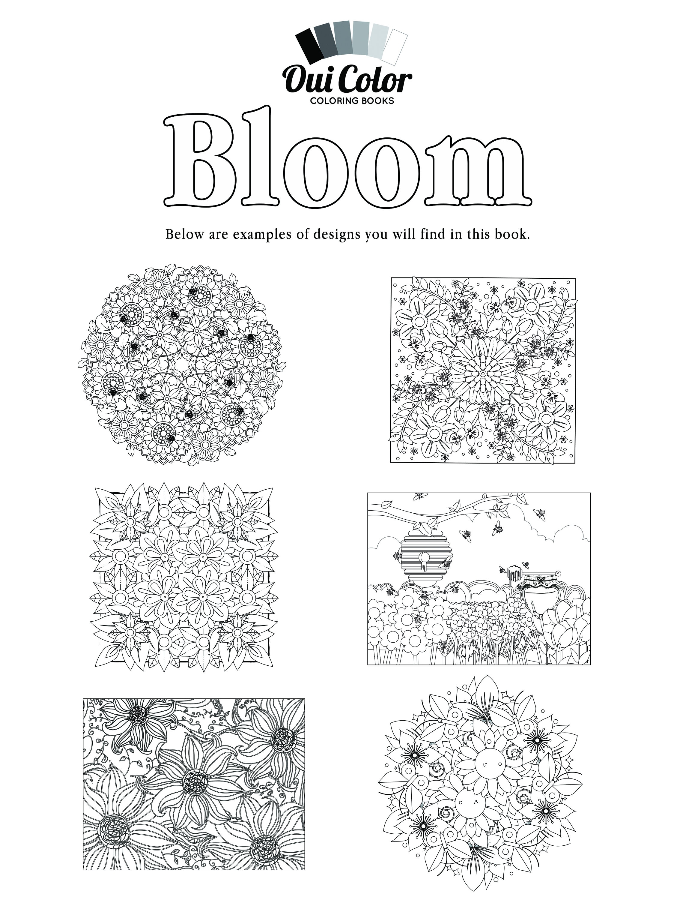 Flower Floral Printable Adult Coloring Book | Bloom: Adult Coloring ...