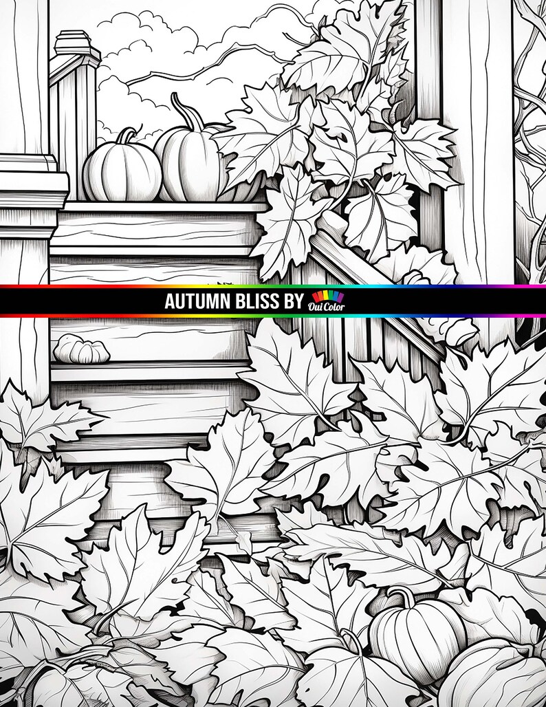 30 Autumn, Pumpkins, Orchards, Leaves Coloring Pages | Fantasy Coloring ...