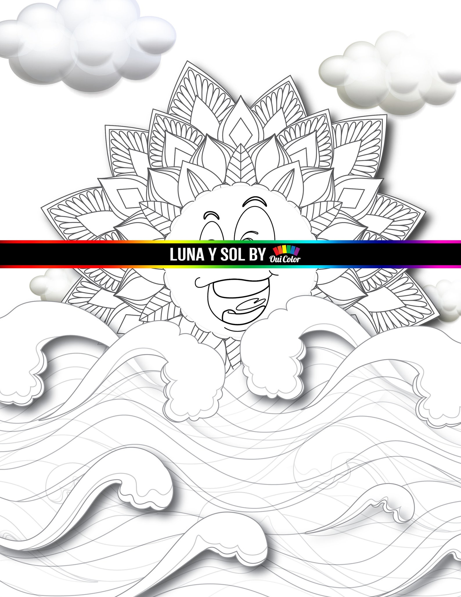 Sun Moon Stars Printable Adult Coloring Pages | Luna Y Sol: Adult ...