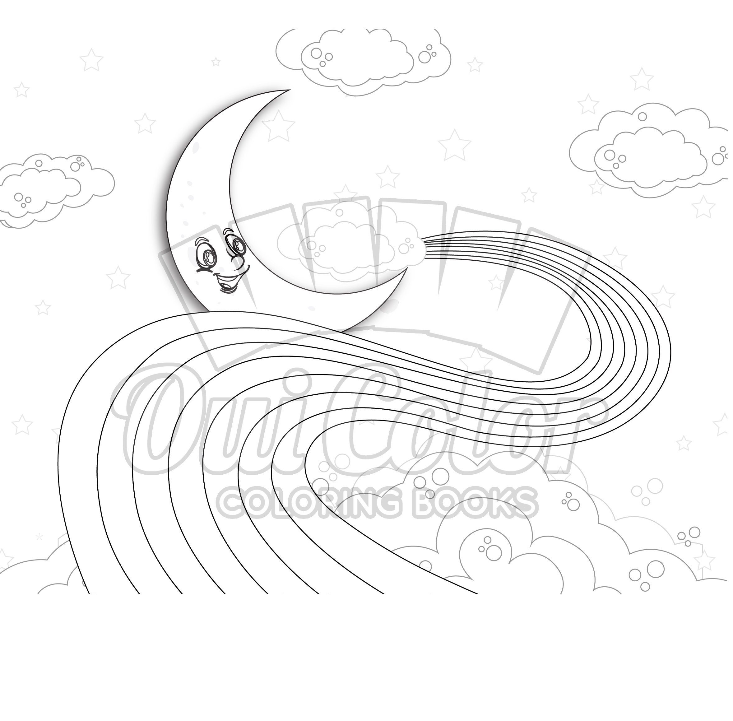 Printable Adult Coloring Pages Rainbow Sun Cloud | Rainbow: Coloring ...