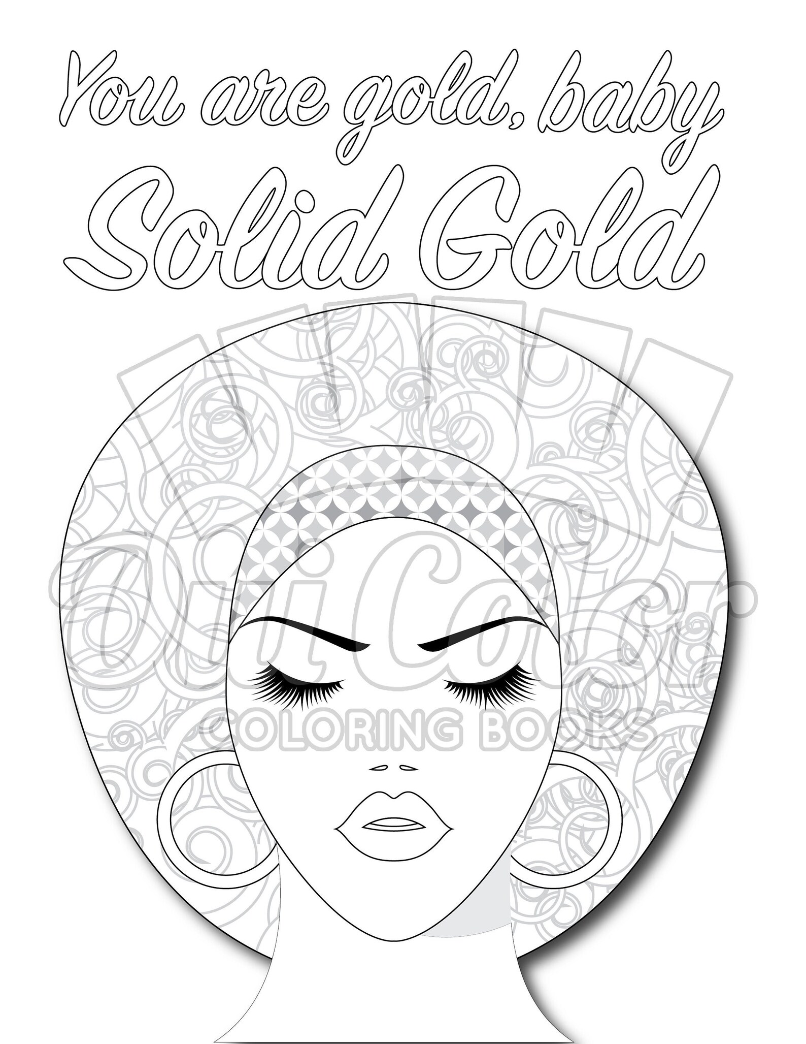 Black Girl Magic - Printable Adult Coloring Melanin Magic, Instant ...