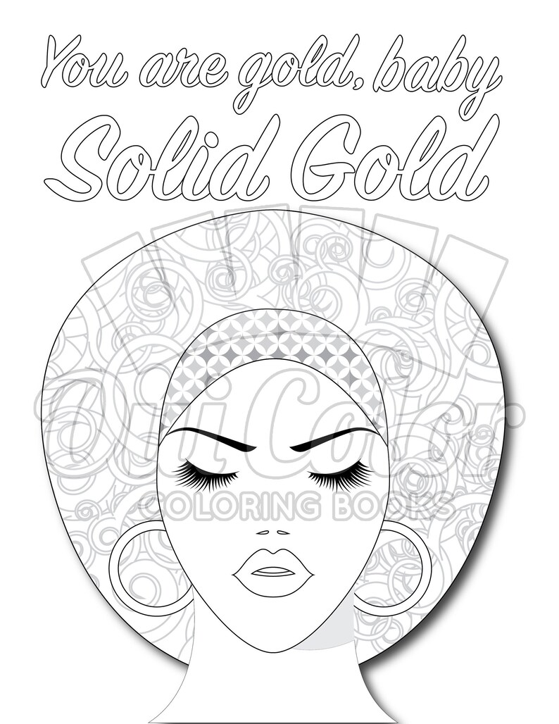 Black Girl Magic - Printable Adult Coloring Melanin Magic, Instant ...