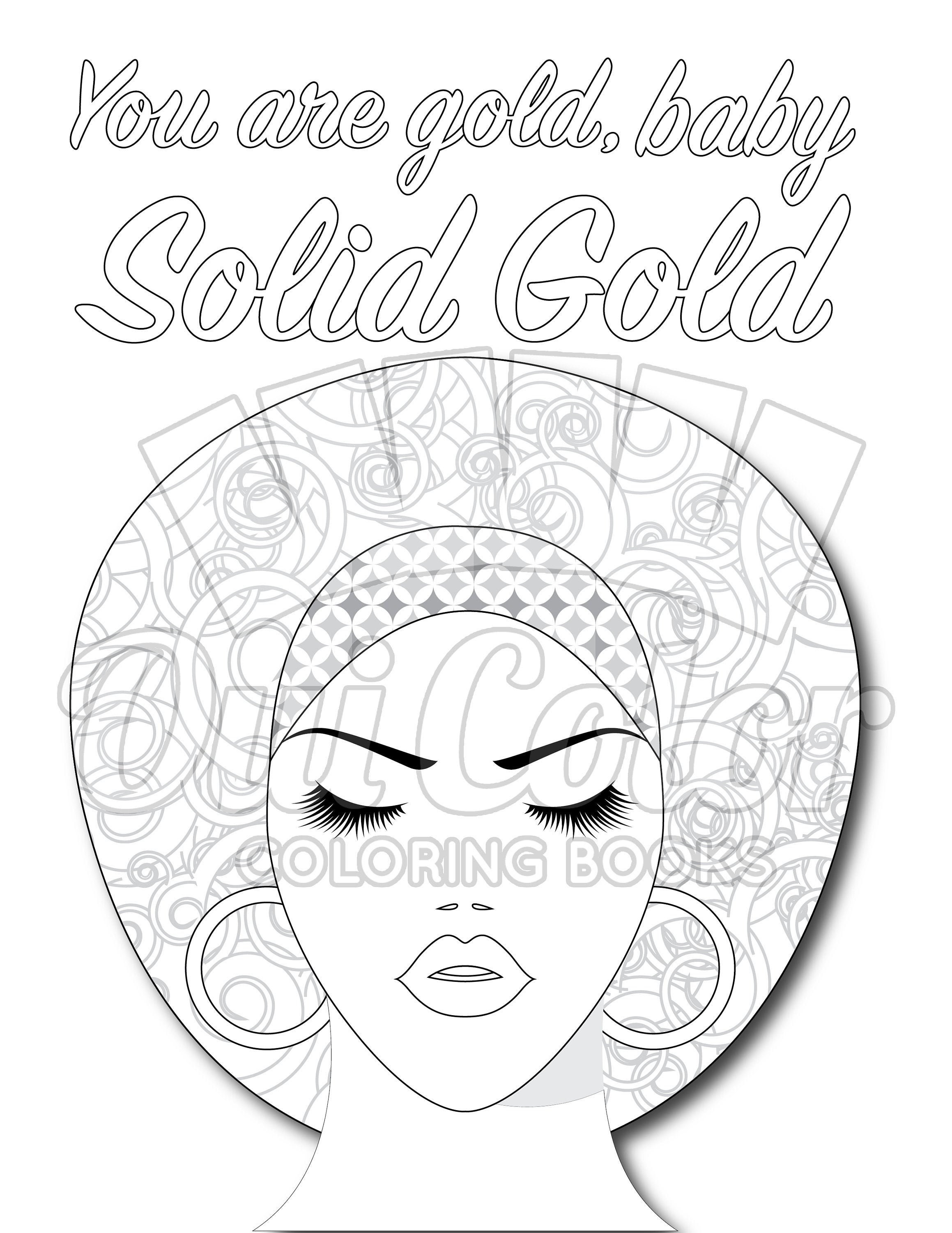 Black Girl Magic - Printable Adult Coloring Melanin Magic, Instant ...