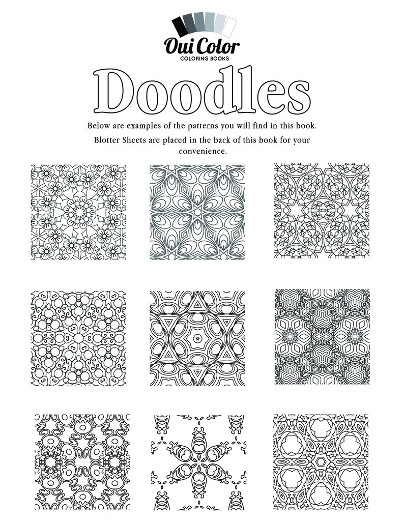 Pattern Pages Adult Coloring Book Printable | Doodles: 30 Darling ...