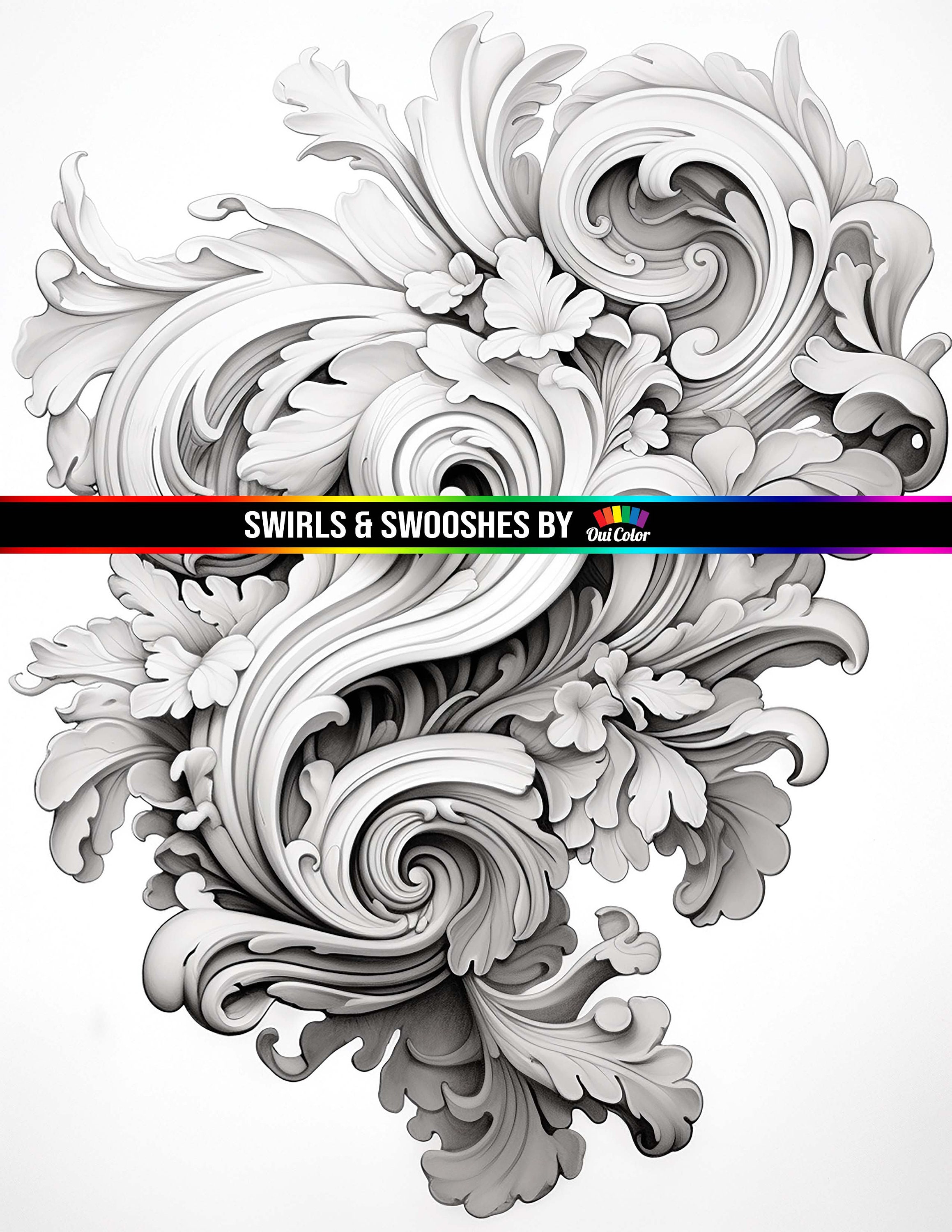 30 Floral Swirls and Swooshes Coloring Pages | Artistic Designs ...
