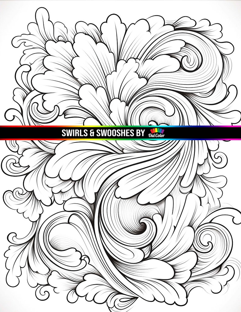 30 Floral Swirls and Swooshes Coloring Pages | Artistic Designs ...