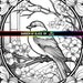 30 Stained Glass Coloring Pages | Bird and Flower Mosaics | Grayscale ...